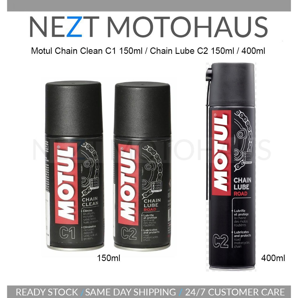 Motul Chain Clean C1 150ml / Chain Lube C2 150ml / 400ml / Chain ...