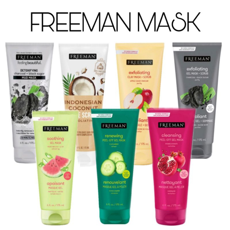 Freeman Clay Mask + Scrub | Peel Off Mask | Mud Mask | Gel Mask 175 ml ...