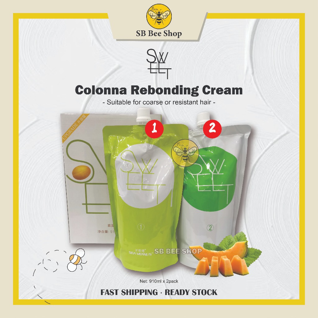 Seavennus Colonna Sweet Hair Rebonding Cream 910ml x2 离子烫拉直药膏 | Shopee ...