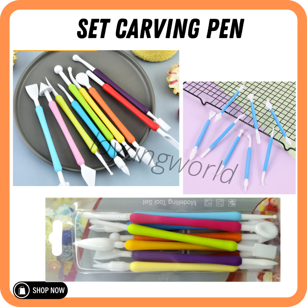 Set Pen Ukiran kek fondant carving knife baking accessories for cake ...