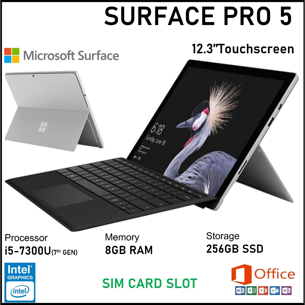Microsoft Surface Pro 5 i5 7300u 8+256gb TouchScreen (REFURBISHED ...