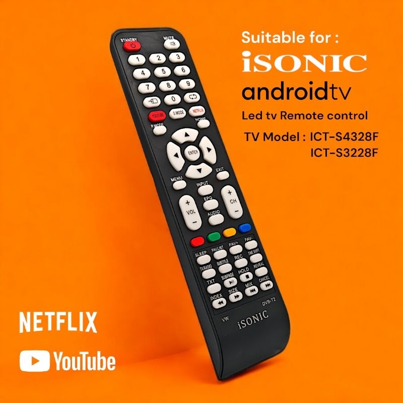 Compatible For Isonic Android Led TV Remote Control | Shopee Malaysia