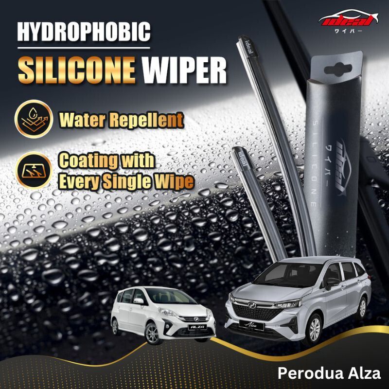 Ideal Wiper Perodua Alza (2009-Present) Hydrophobic Silicone Water ...