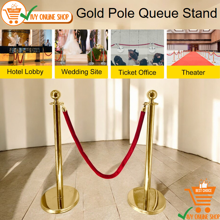 Malaysia 1.5 Meter Queue Stand Belt Barrier Divider Pole Post Pelaras ...