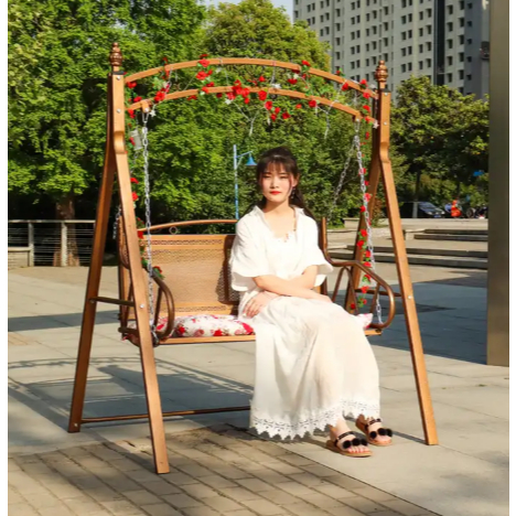 Buaian Besi Depan Rumah Double swing hanging chair rocking chair indoor ...