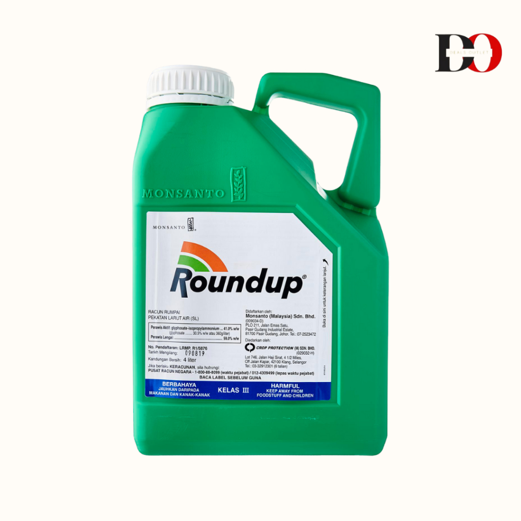 4L Roundup Glyphosate 41% Herbicide Racun Rumput/RACUN LALANG4L Roundup ...