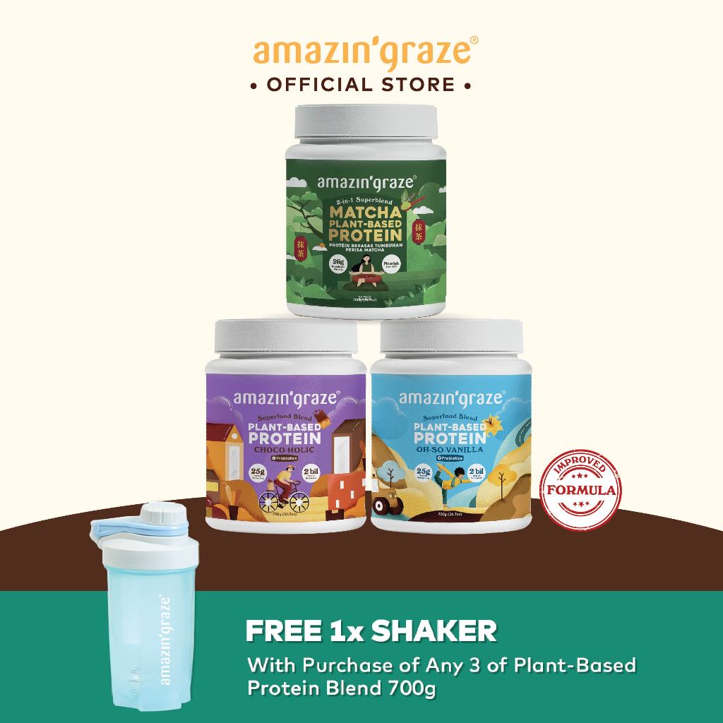 [Bundle of 3] Amazin' Graze Plant-Based Protein Blend (700g x 3 ...