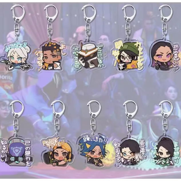 VALORANT CUTE SAME STYLE ACRYLIC KEYCHAIN JAPANESE REYNA JETT NEON RAZE ...
