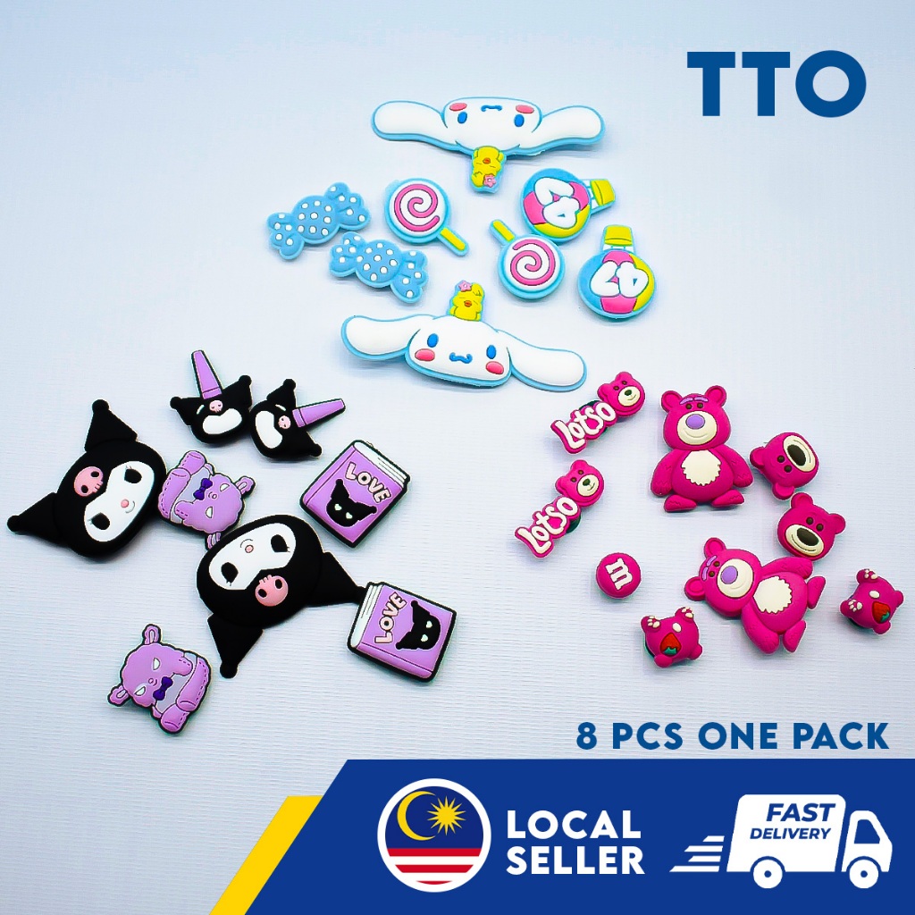 Cute Cartoon Jibbitz Button DIY Shoes Charms 8 Pcs In One Pack Charms ...