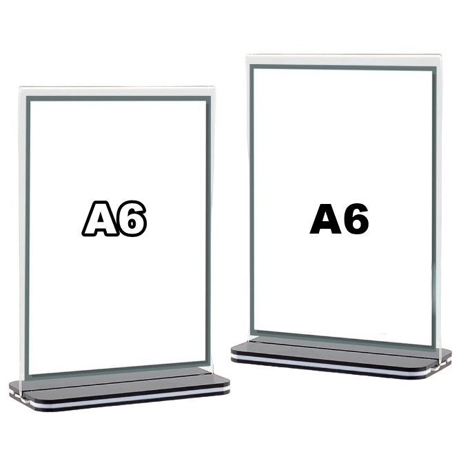 Menu Meja A6 T-Shape Card Display Stand Sign Holders Acrylic Vertical ...