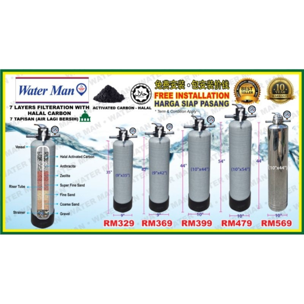 Waterman Outdoor water filter 7 layers with installation / Siap Pasang ...