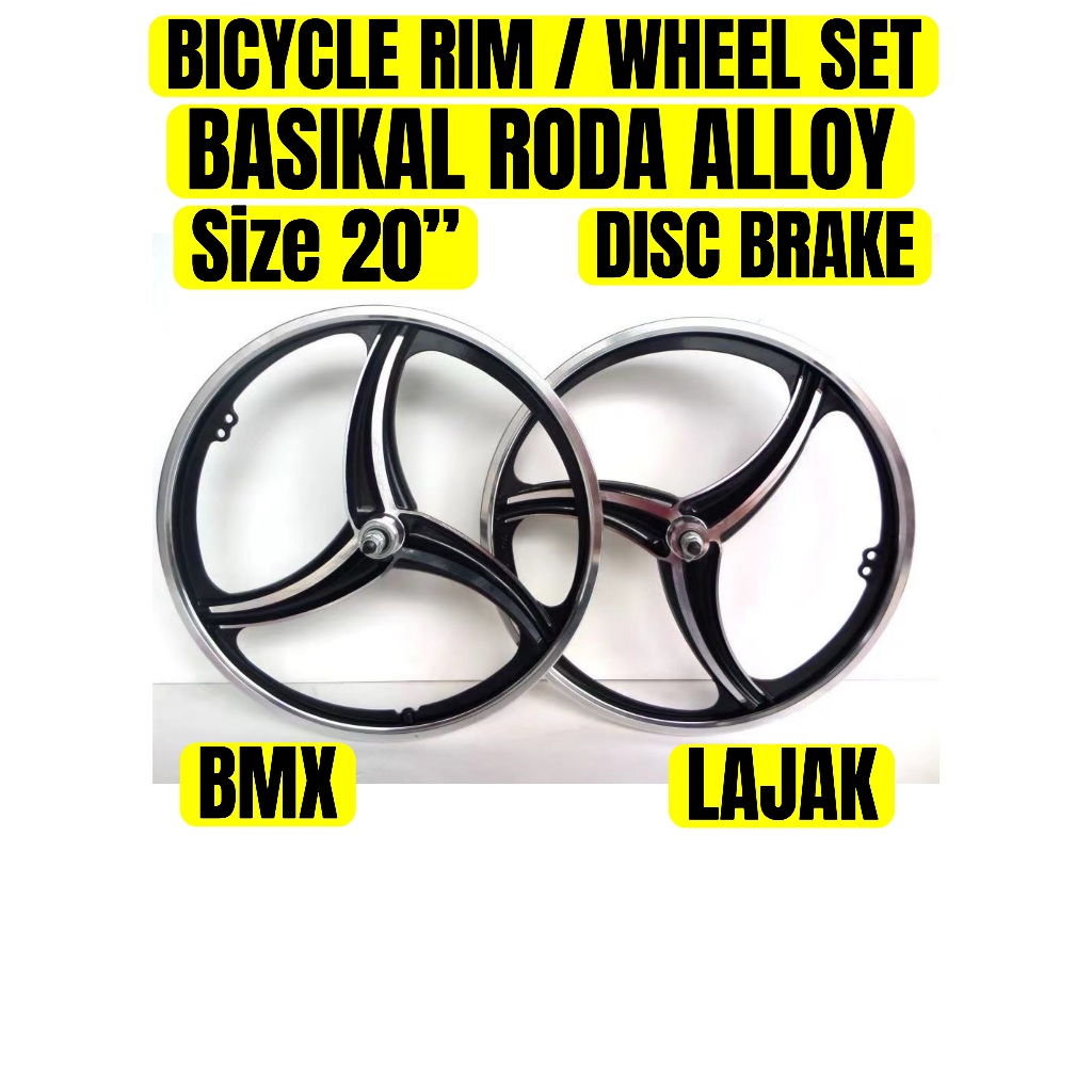 BICYCLE ALLOY ALUMINIUM WHEEL SET SPORT RIM WADO RODA ALOI 3 KAKI ...