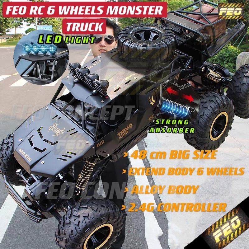 [LOCAL SELLER]6 Wheels RC Car ROCK CRAWLER OFF-ROAD 1:12 SCALE 4WD ...