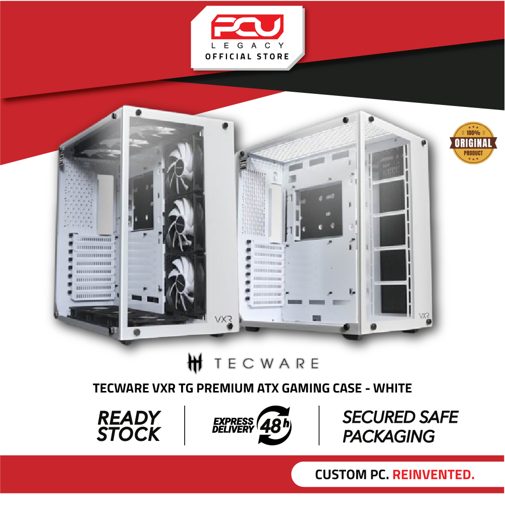 TECWARE VXR TG PREMIUM ATX GAMING CASE - WHITE | Shopee Malaysia