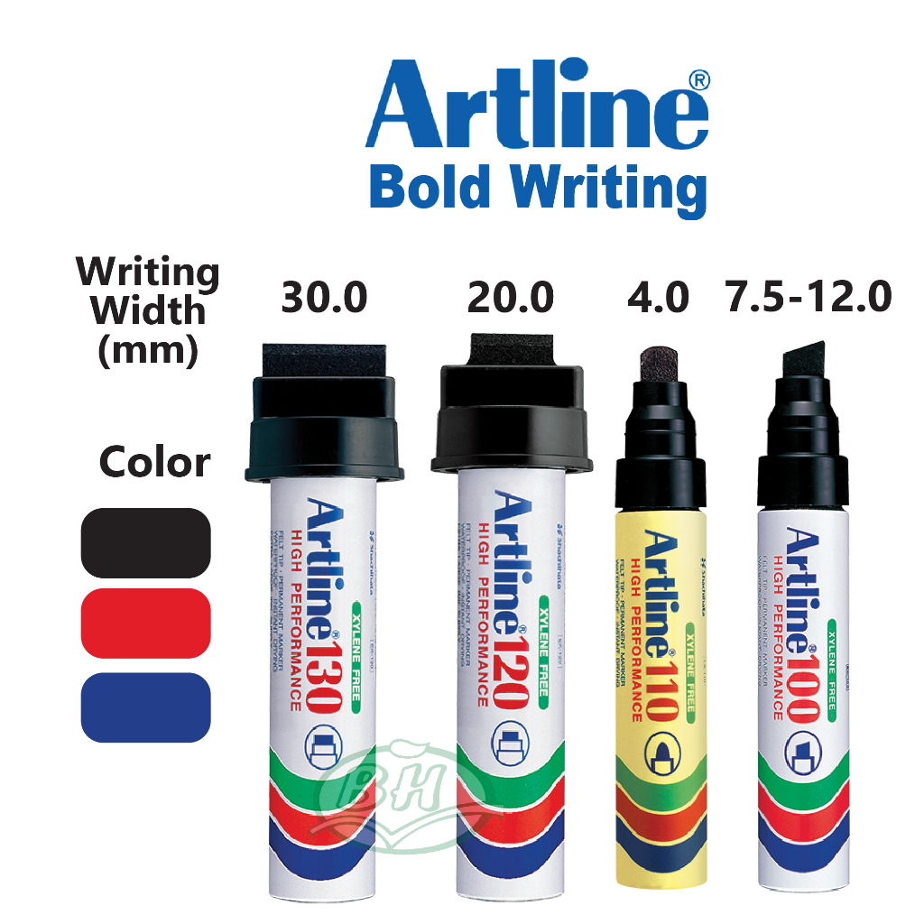 [Ready Stock] Artline100/110/120/130 Permanent Marker Giant/ Big Nib ...
