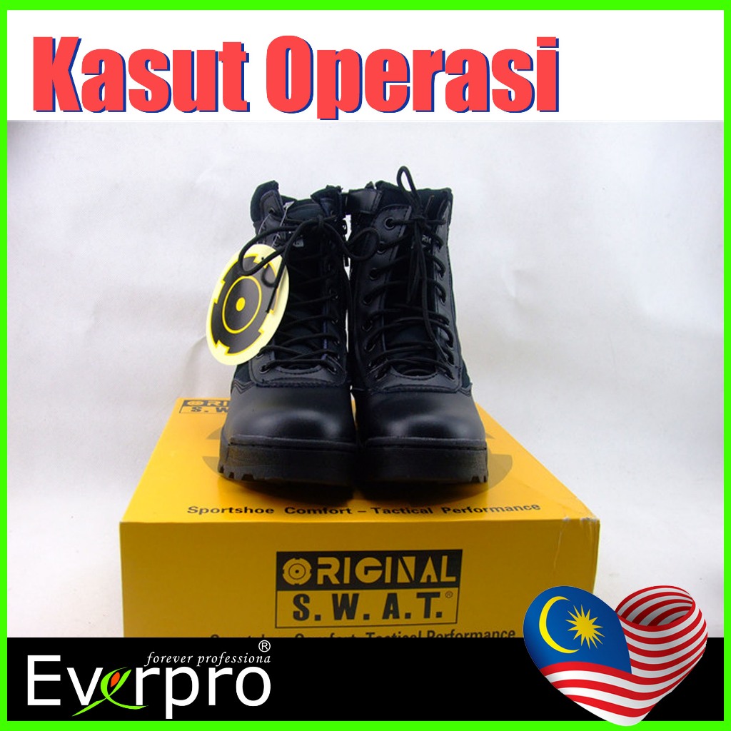 KASUT OPERASI SWAT TACTICAL BOOT PDRM JPAM RELA ASKAR WARTANIA POLIS ...