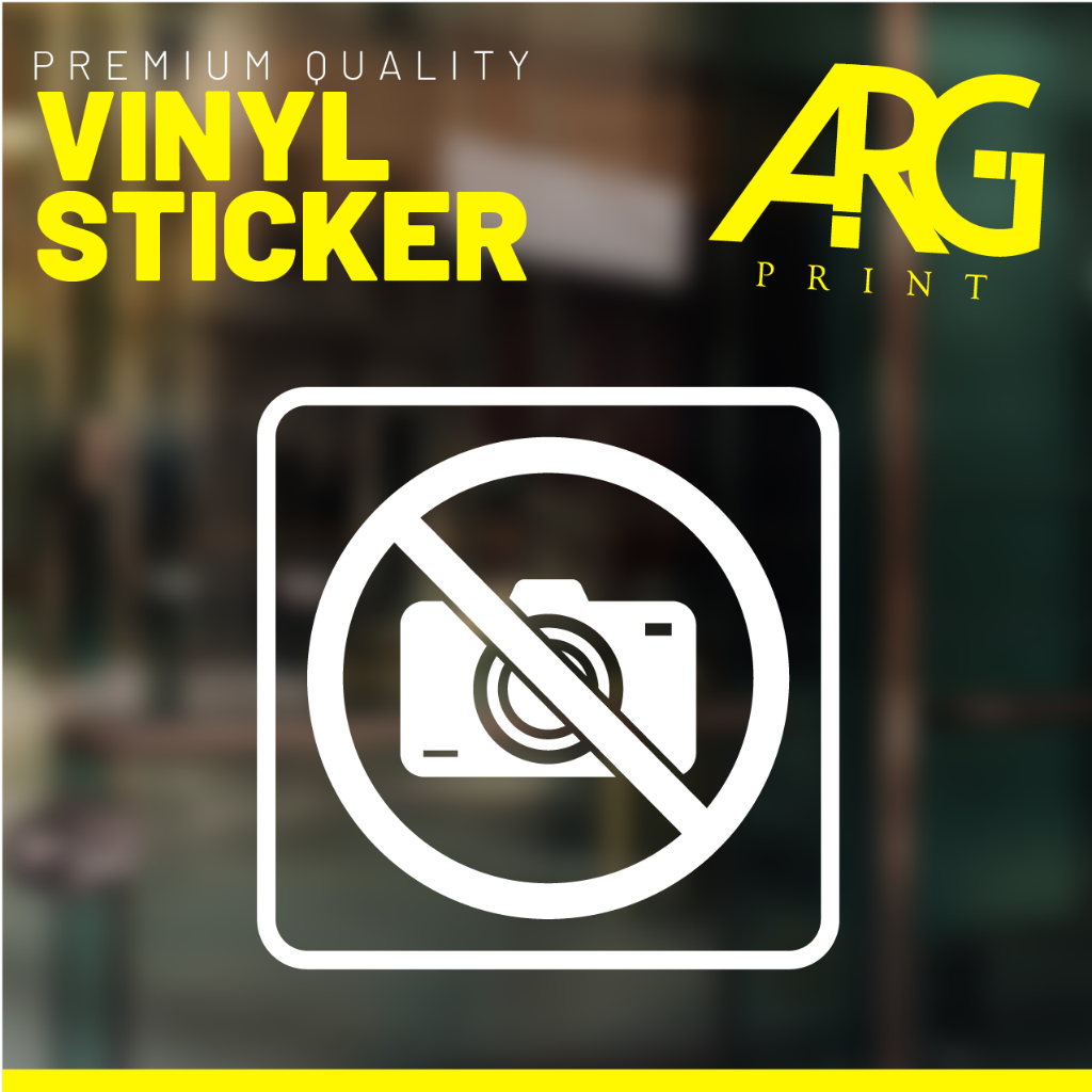 No Photography Icon Cutting Sticker Vinyl Ready To Install For Glass ...