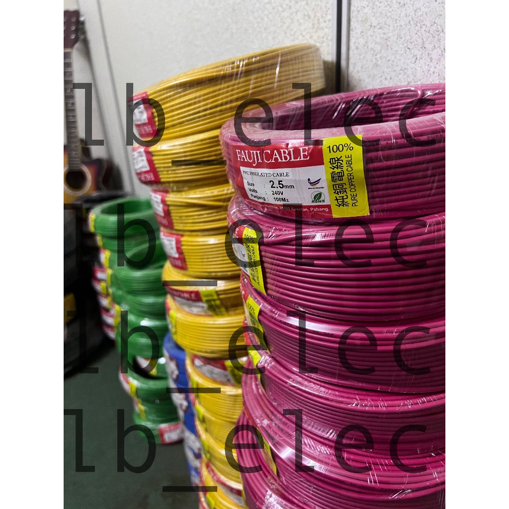 2.5mm FAUJI 100% Pure Copper PVC Auto Cable 2.5mm Wire Wiring (BLACK ...