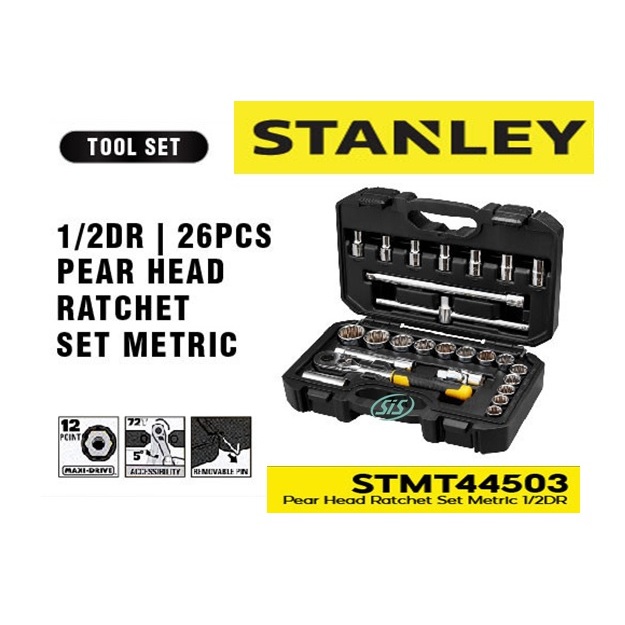 STANLEY 1/2” x 26 PIECE 12pt BOX SOCKET SET - MM | Shopee Malaysia