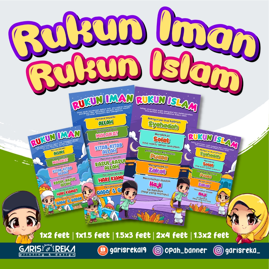 BANTING KECERIAAN. BANNER KECERIAAN. RUKUN IMAN. RUKUN ISLAM ...