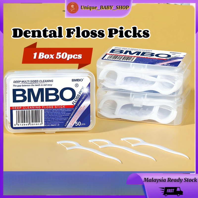 50pcs (Box) Dental Floss Picks Dental Floss Toothpick Teeth Cleaning ...