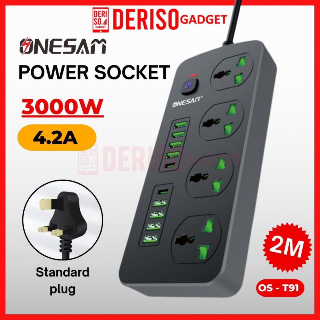 (1 Year Warranty) ONESAM Extension Plug Extension Socket Socket usb ...