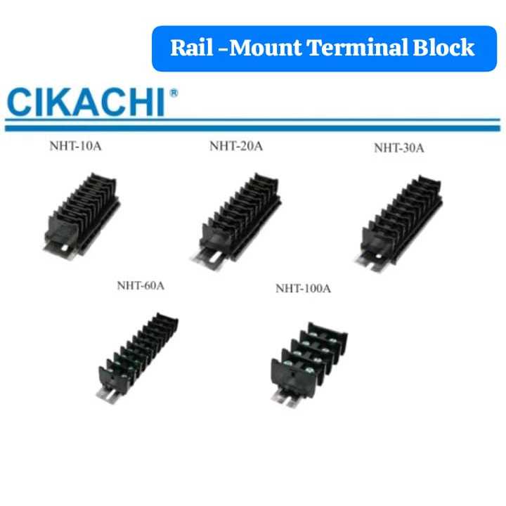 CIKACHI NHT- 10A, 20A, 30A, 60A & 100A RAIL-MOUNT TERMINAL BLOCK ...