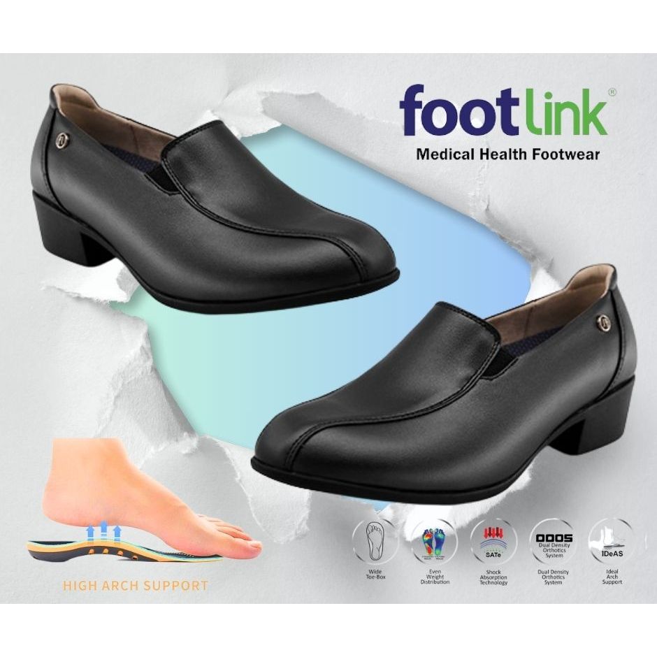 Footlink Medical Health Shoes / TH 6268 / WOMEN HEEL SHOES / BLACK ...