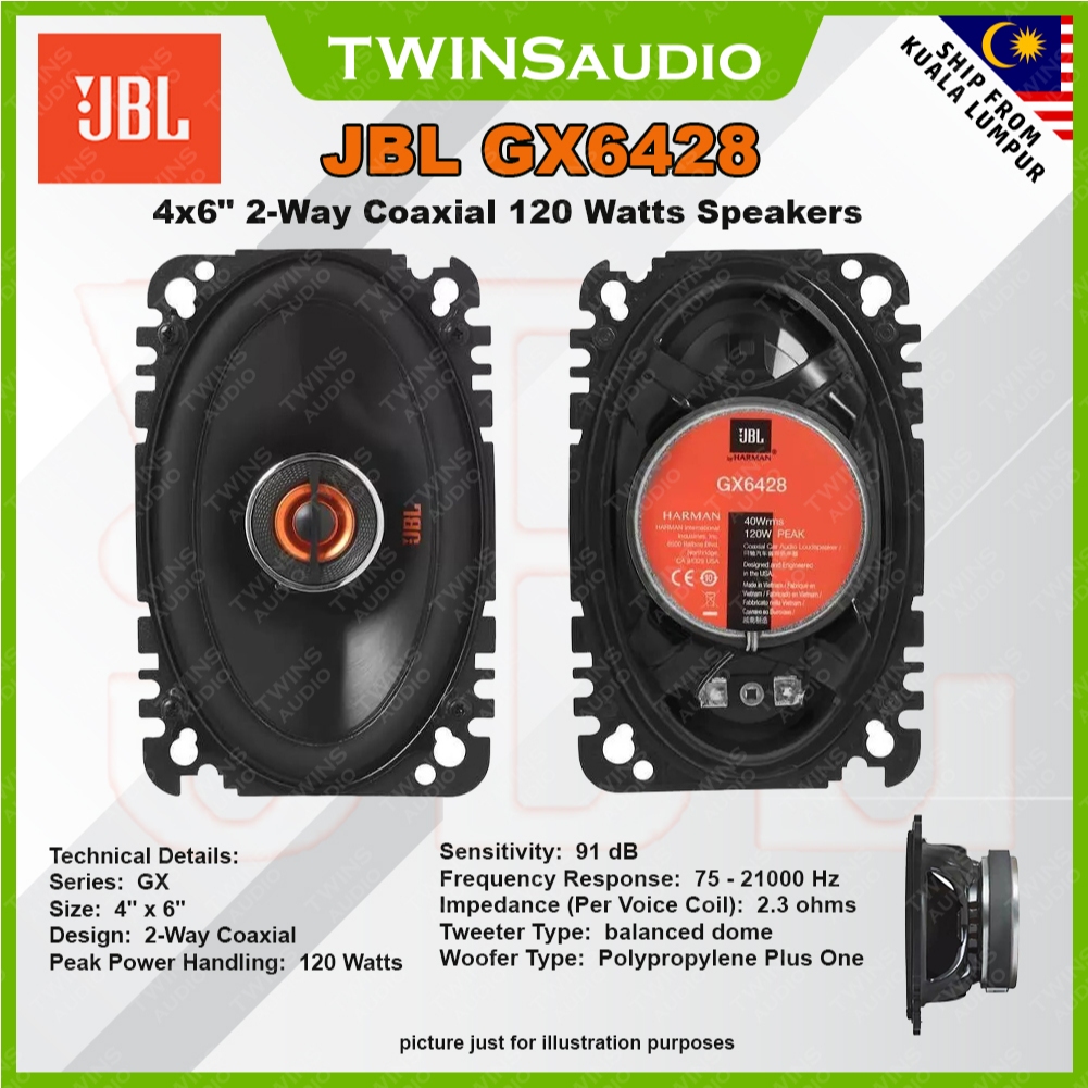 JBL 6-1/2" Coaxial Car Audio Loudspeaker Frequency Response Up To 21kHz ...