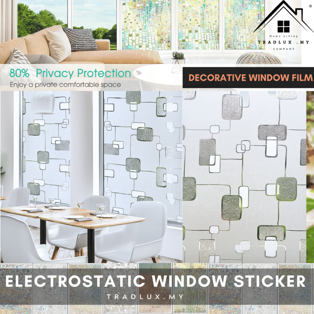 Window FILM Frosted, Electrostatic Film Window Sticker Electrostatic ...