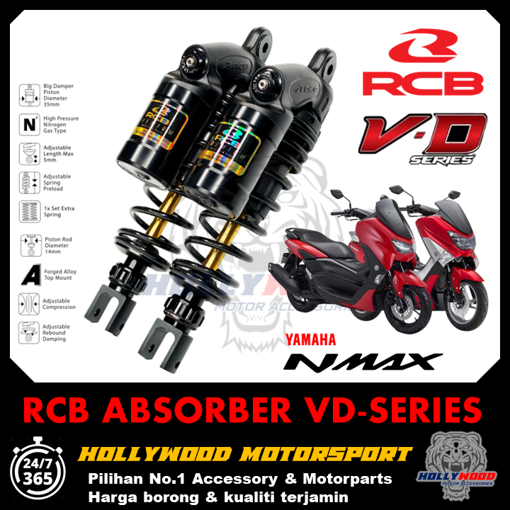 ABSORBER RCB NMAX v2/v3 VD SERIES PREMIUM BLACK RACING BOY WORLD CLASS ...