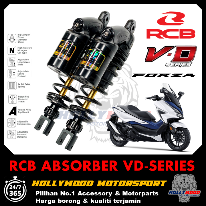 RCB ABSORBER VD SERIES PREMIUM GOLD BLACK HONDA FORZA RACING BOY WORLD ...