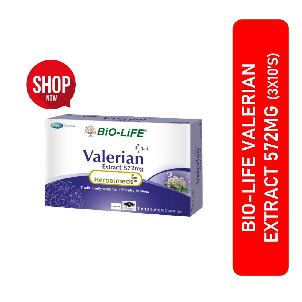 BIO-LIFE HERBALMEDS VALERIAN EXTRACT 572MG (3X10'S) EXP : 2026 ...