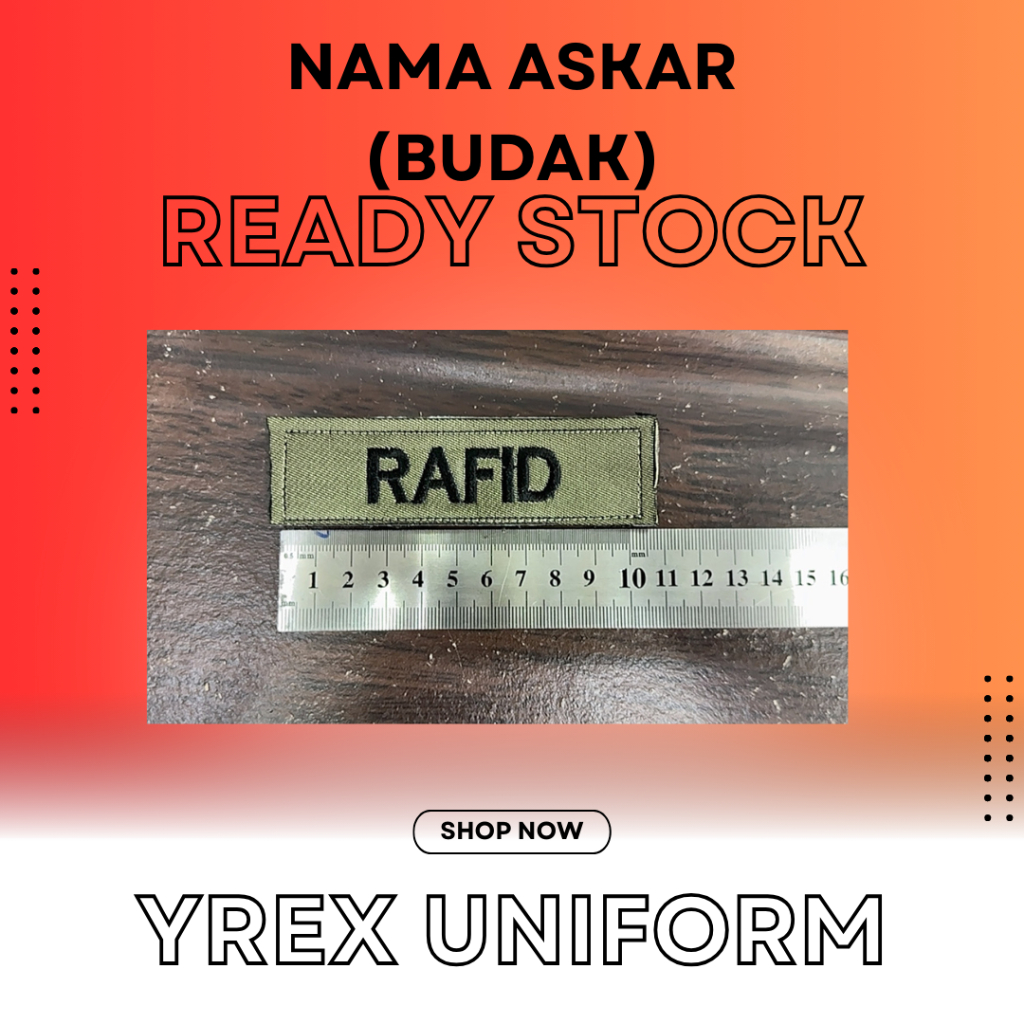 NAME TAG SULAM ASKAR SIZE BUDAK SIZE 10.5CM X 3CM | Shopee Malaysia