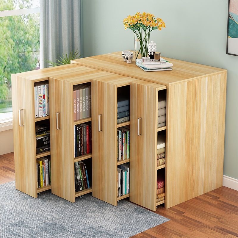Bookcase bookshelf push-pull dustproof multifunctional wall-mounted ...