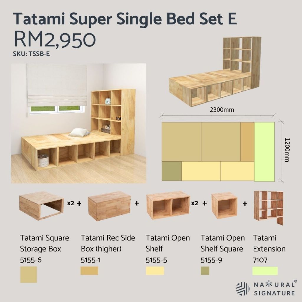 Natural Signature TSSB Tatami Package-Super Single Bedframe Set/Tatami Super Single bedframe ...