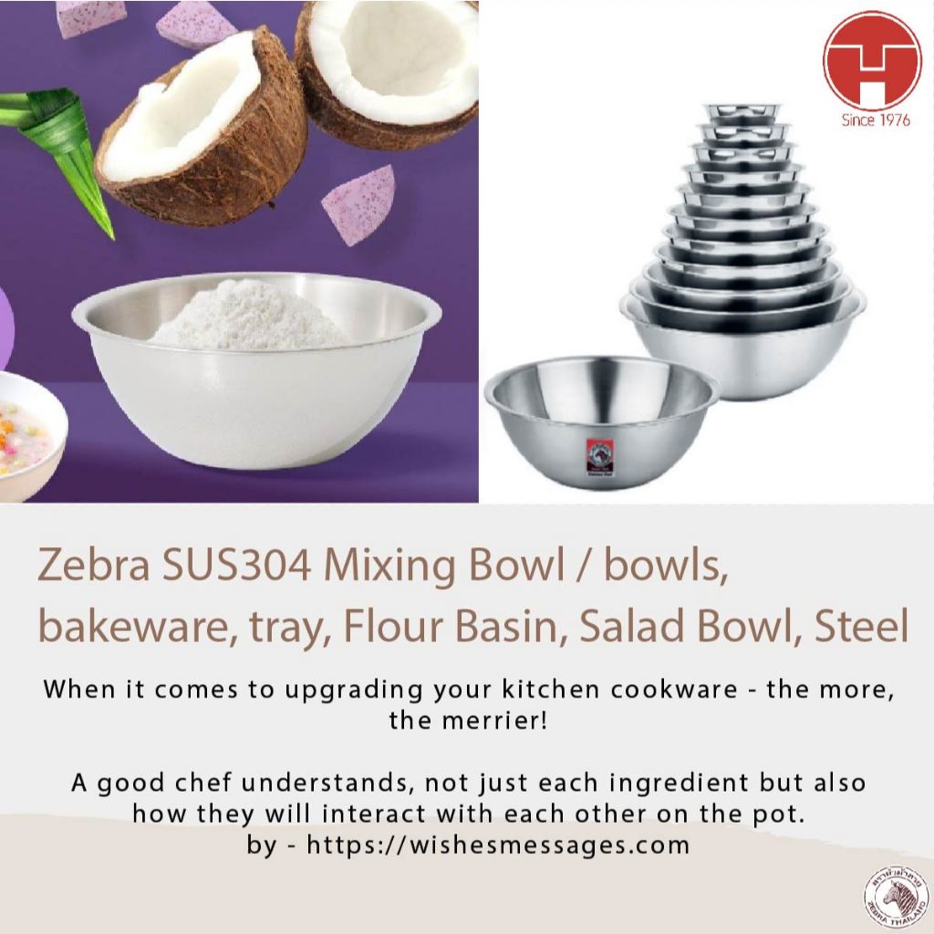 [TeoHin] Zebra SUS304 Mixing Bowl (40cm, 45cm, 50cm), bowls, bakeware ...