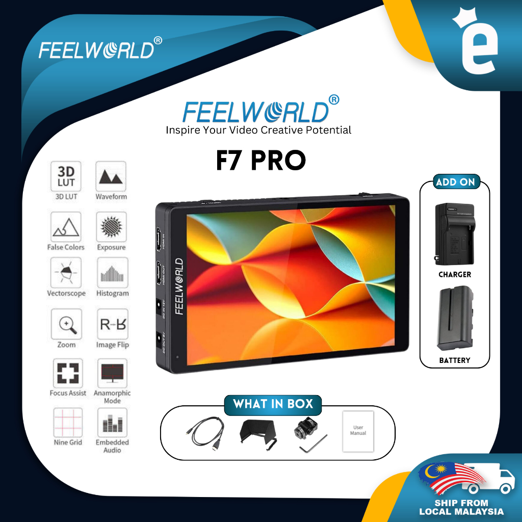 FEELWORLD F7 PRO 7 Inch 3D LUT Touchscreen DSLR Camera Field Director ...
