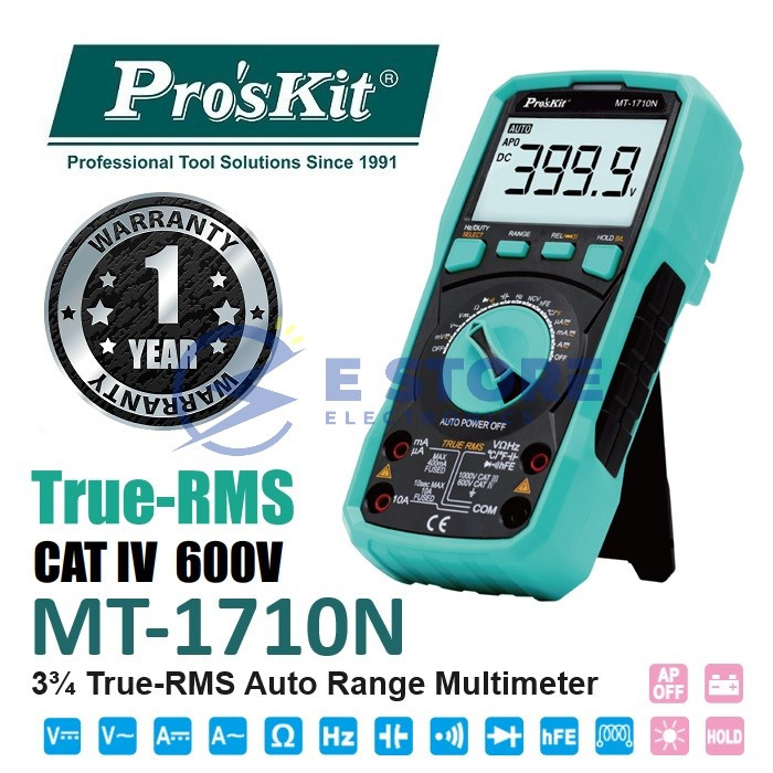 Pro'sKit 3¾ MT-1710N True-RMS Auto Range Multimeter - Taiwan | Shopee ...