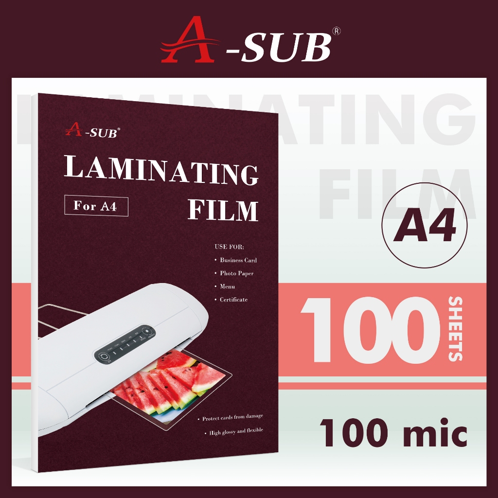 【100MIC】A-SUB A4 Laminating Film 100mic Laminate Pouches 100sheets A4 szie | Shopee Malaysia