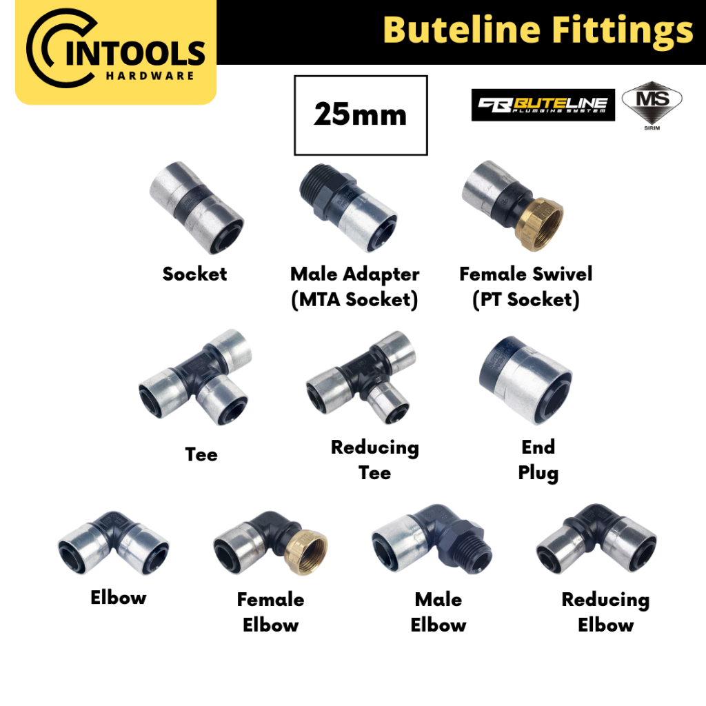 25MM BUTELINE PE Pipe Fittings Cold Water System SIRIM Certified ...