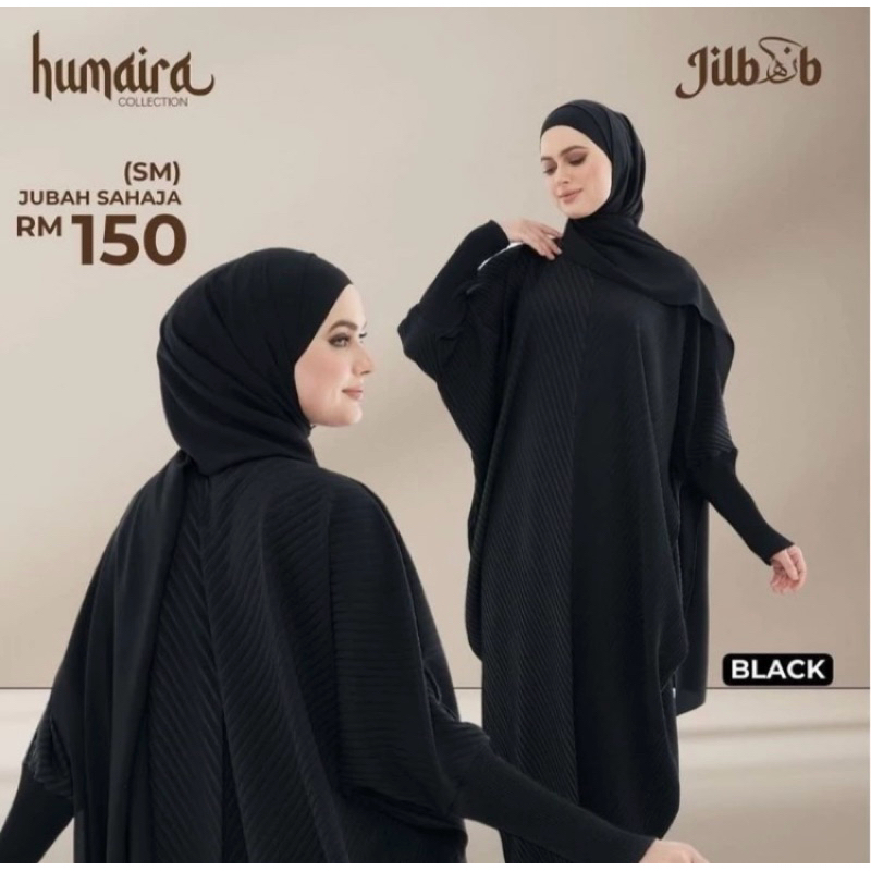 HUMAIRA COLLECTION NUNHA IN COLOUR BLACK (JUBAH SAHAJA) | Shopee Malaysia