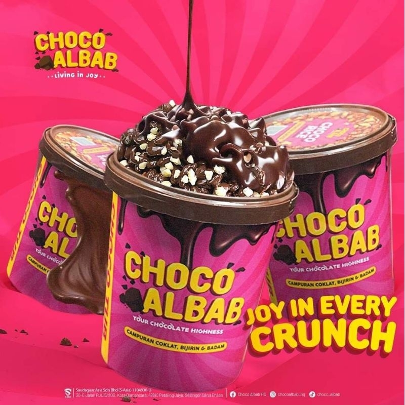 💯 ORIGINAL Choco Albab Pink Tub Halal Campuran Coklat, Bijirin & Badam ...