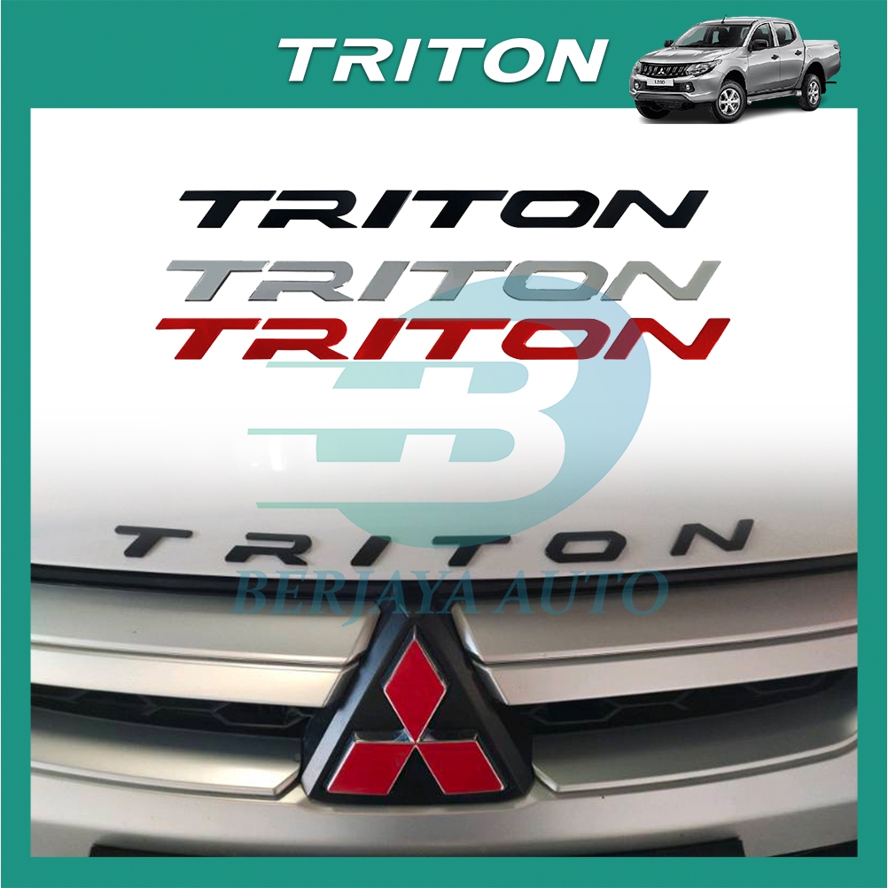 Mitsubishi Triton L200 Front Bonnet Emblem Hood Bonnet Logo Emblem Red ...