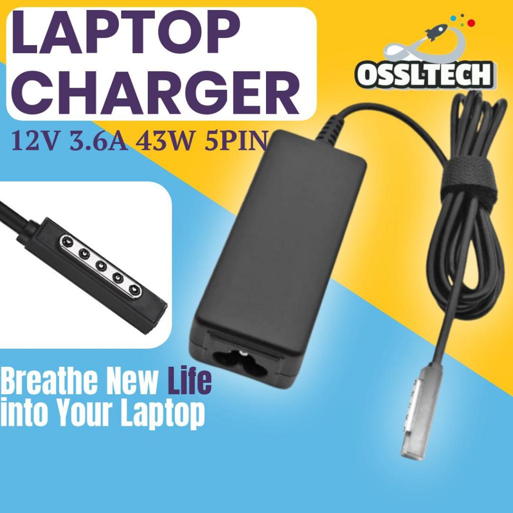 12V 3.6A 43W Microsoft Surface Pro / Pro 2 RT Power Adapter Model 1536 ...
