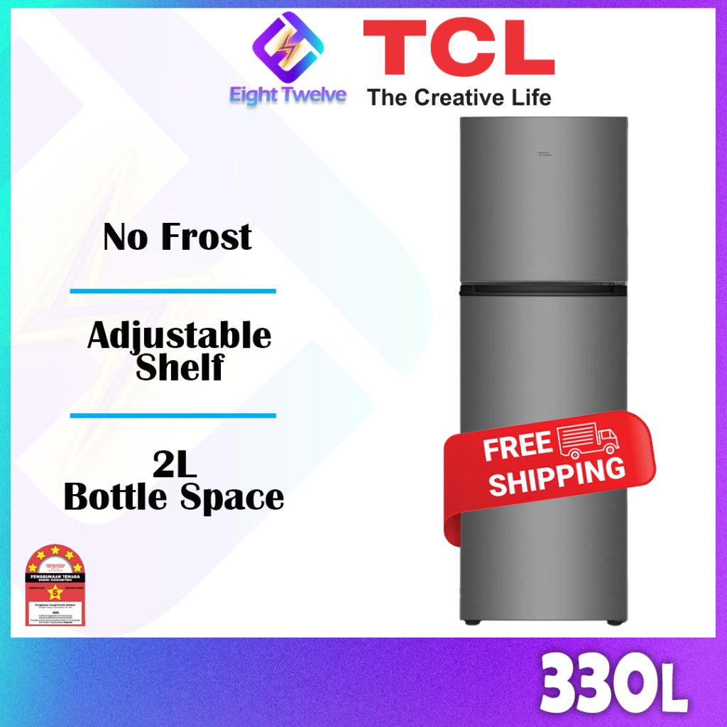 [5 STAR INVERTER]TCL 250L/330L Top Mount 2 Doors Refrigerator | Shopee ...