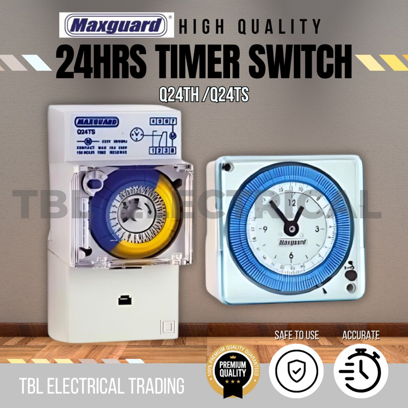 🔥READY STOCK🔥Maxguard 24HRS Analog Time Switch (Q24TH , Q24TS) | Shopee ...