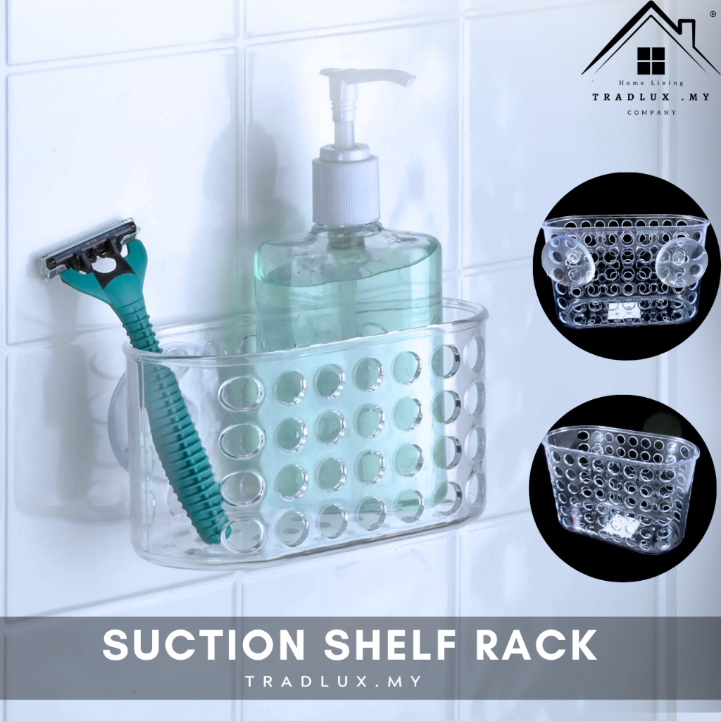 Suction Rack Shower Caddy Bath Bathroom Organizer Storage Basket Soap ...