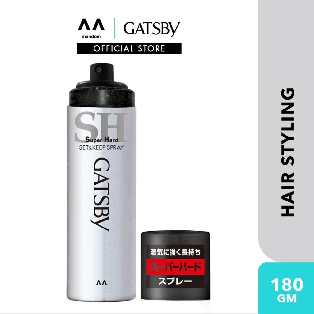 GATSBY Set & Keep Spray Super Hard 180g (mens hair spray, spray hair ...