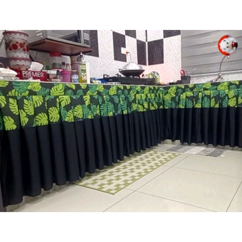 Table top skirting /Langsir sinki dapur (Design Box pleat) | Shopee ...